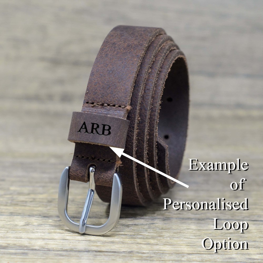 25mm Full Grain Real Leather Belt - Vintage Brown - Ashford Ridge