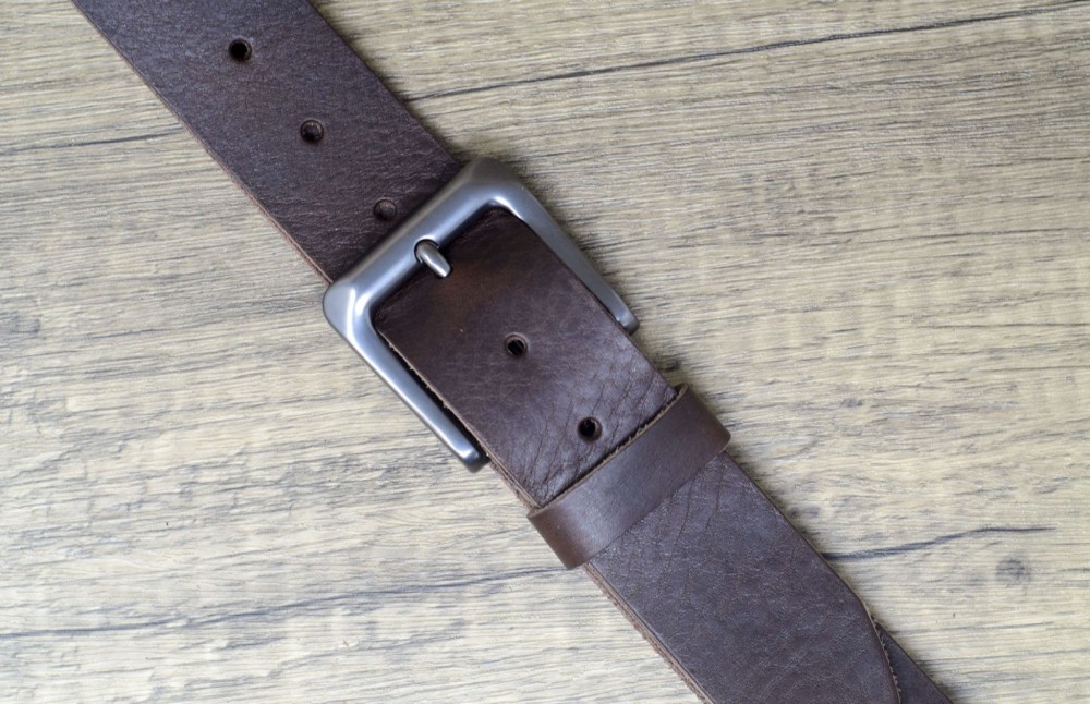 40mm Italian Real Full Grain Mens Leather Belt - Brown - Ashford Ridge