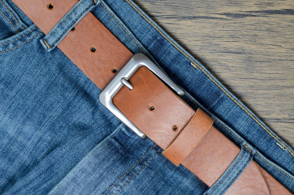 40mm Italian Real Full Grain Mens Leather Belt - Dark Tan - Ashford Ridge