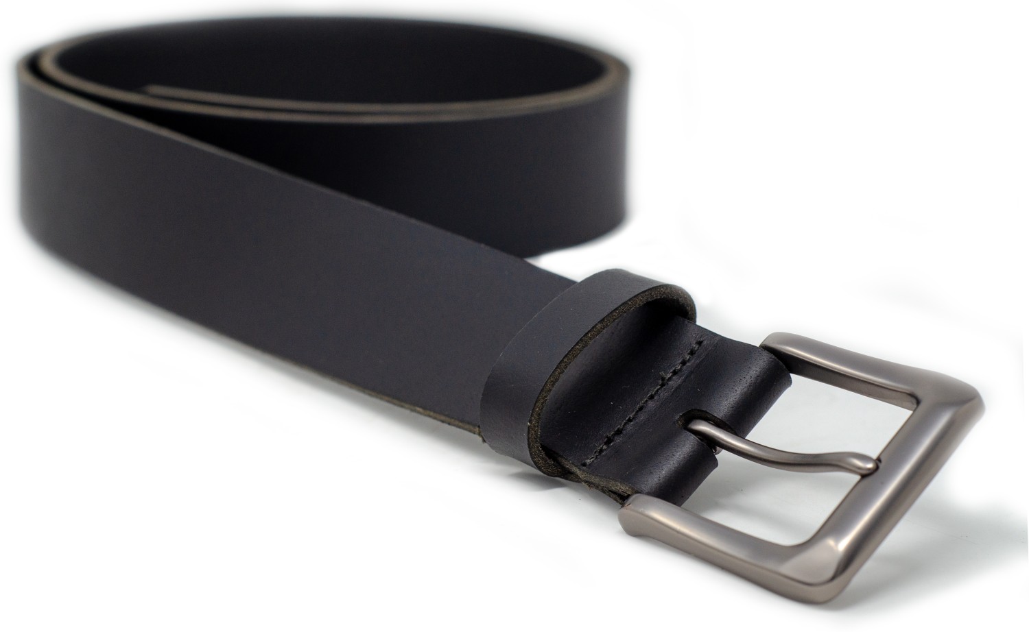 HLA - 40mm Full Grain Real Leather Belt - Black - Ashford Ridge