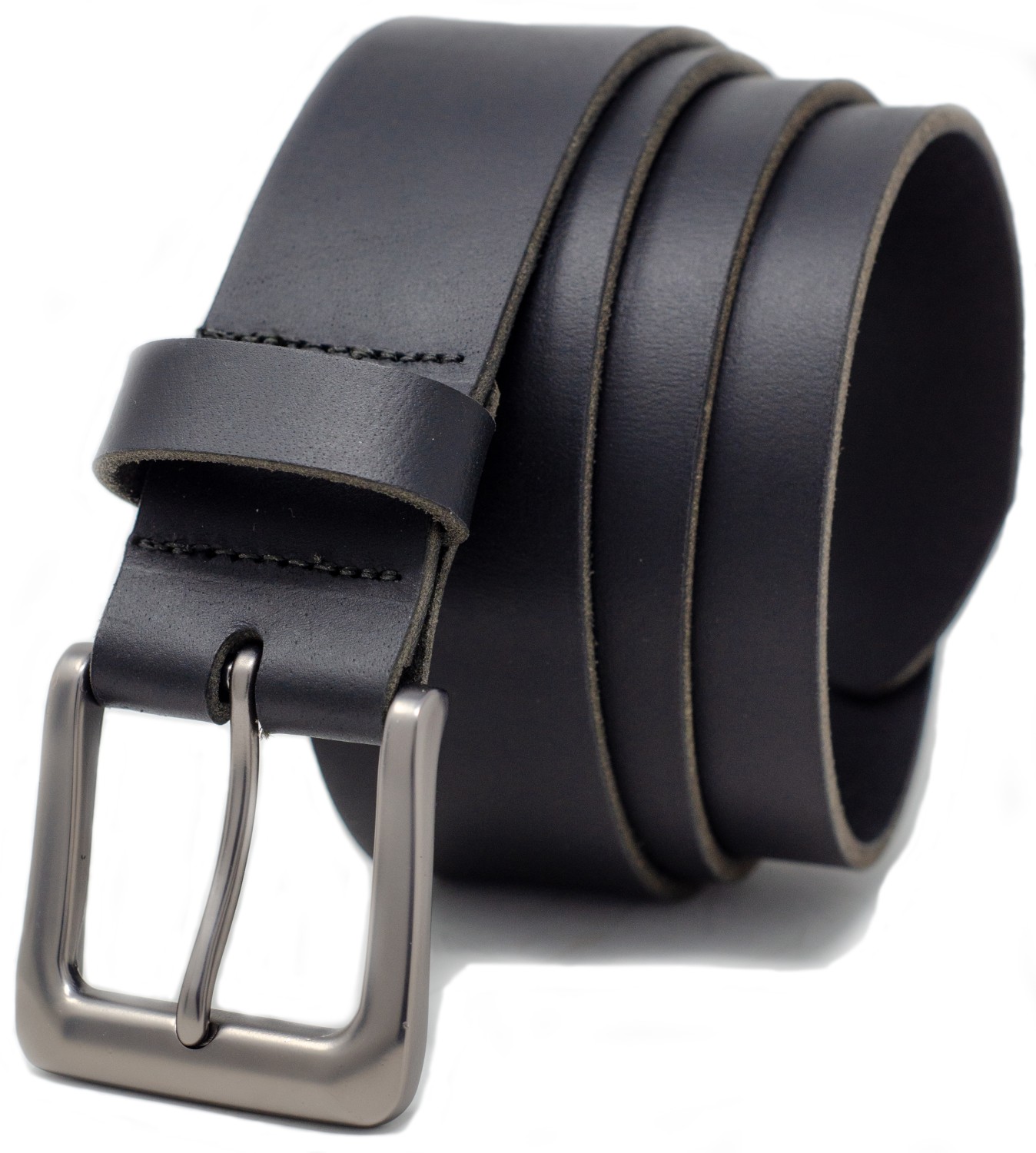 HLA - 40mm Full Grain Real Leather Belt - Black - Ashford Ridge