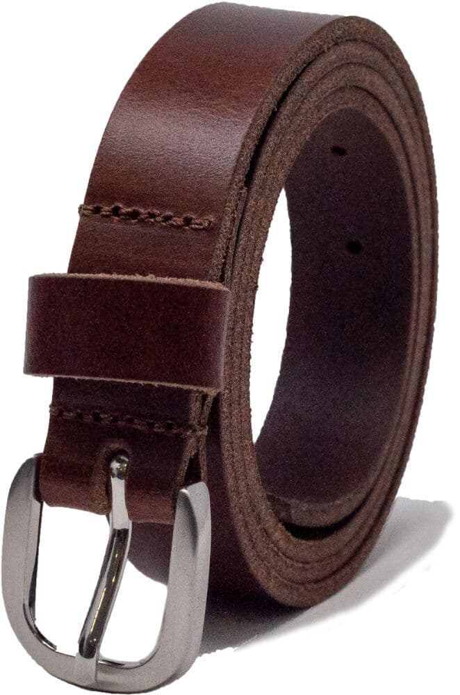 25mm Full Grain Real Leather Belt - Antique Brown - Ashford Ridge