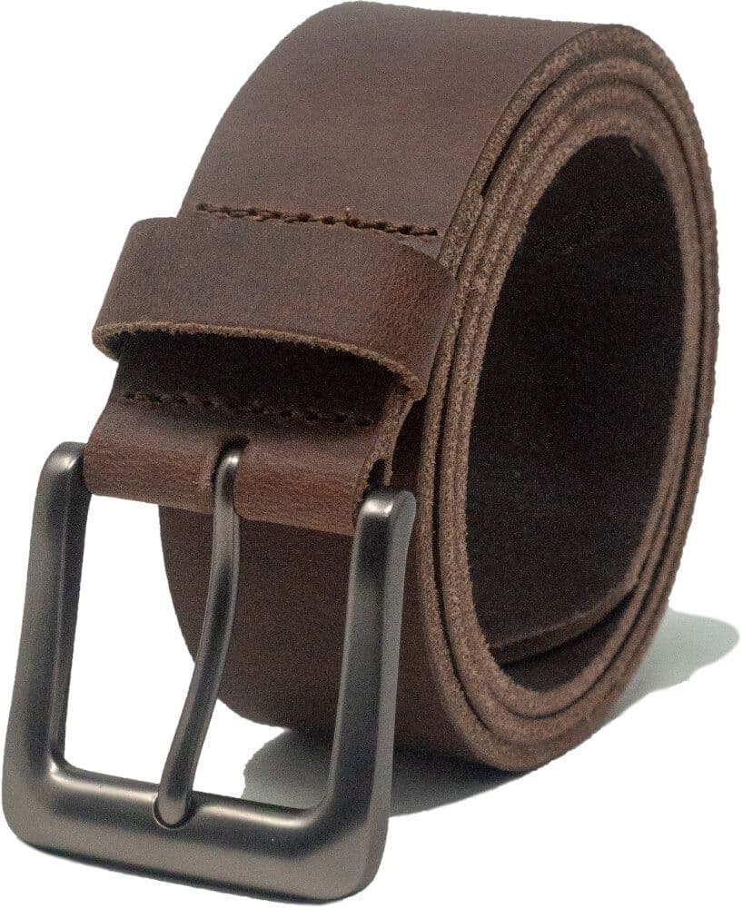 40mm Real Full Grain Mens Leather Belt - Vintage Brown - Ashford Ridge