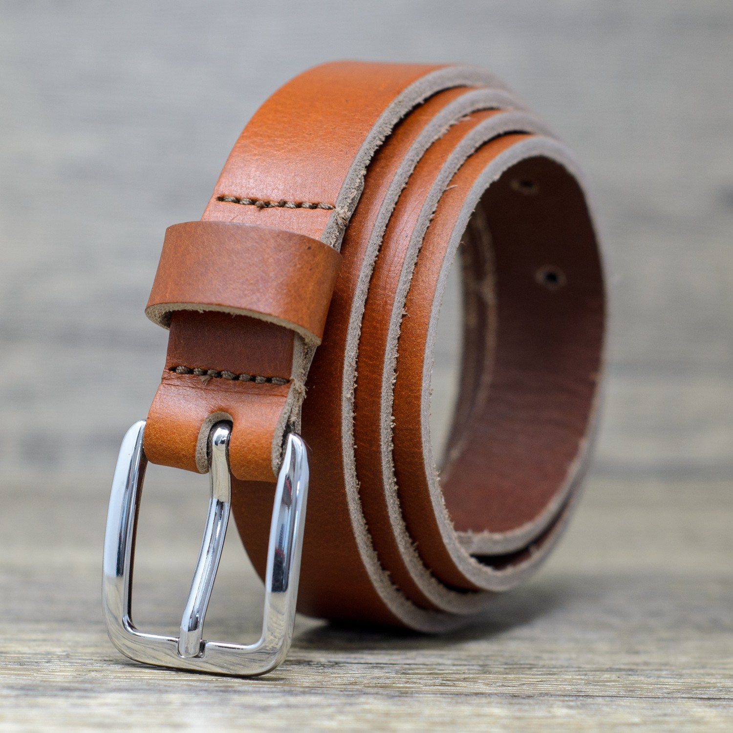 25mm Full Grain Real Leather Belt - Tan - Ashford Ridge