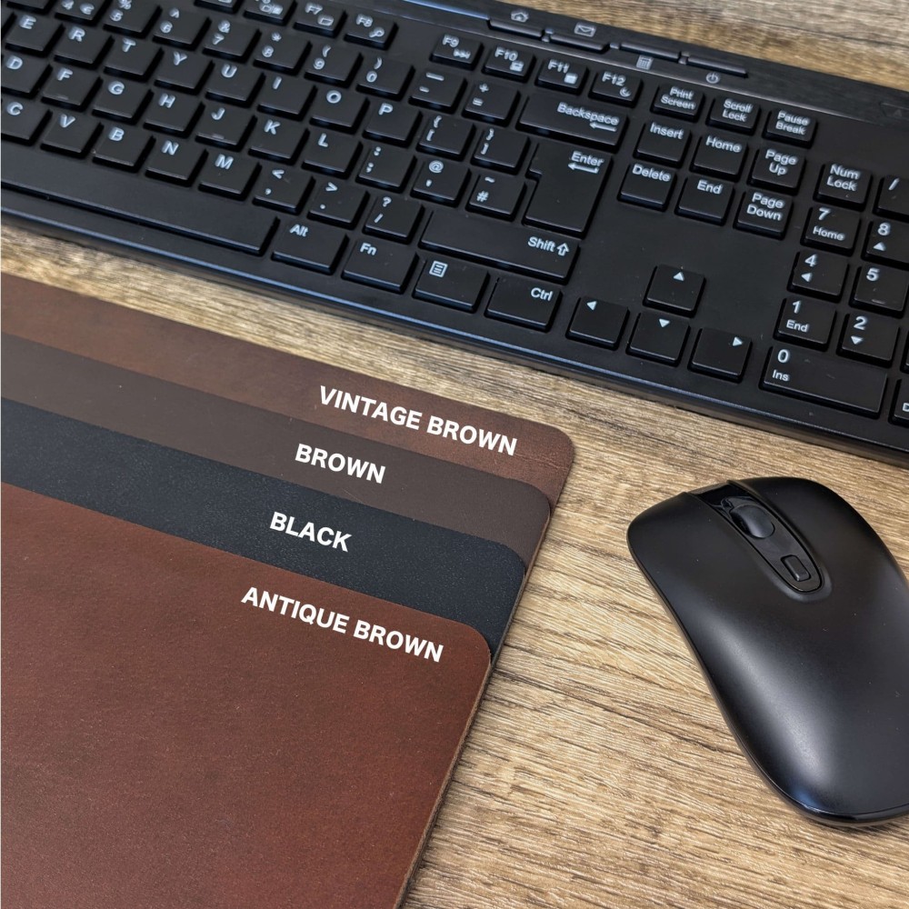 Personalised Real Leather Mouse Mat - Ashford Ridge